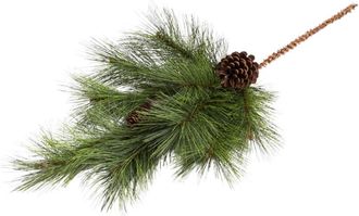 Botanic-Haus künstlicher Kiefernzweig/Weihnachtszweig groß mit 2 Zapfen