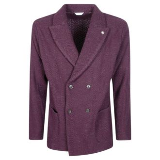 Manuel Ritz Giacca DP Spigato - - Jackets - Herren - Lila - L