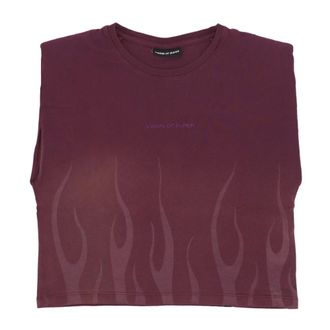 Vision Of Super Flames Tee Grape Damen T-Shirt - - Tops - Damen - Lila - S
