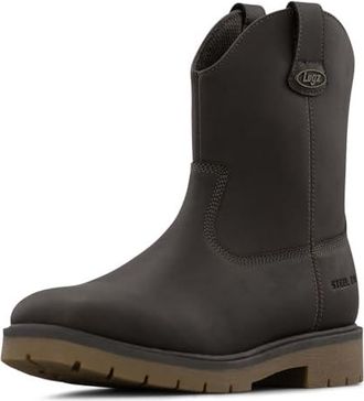 Lugz Plumeau &agrave; bout en acier pour homme, Chocolat/gomme, 42.5 EU