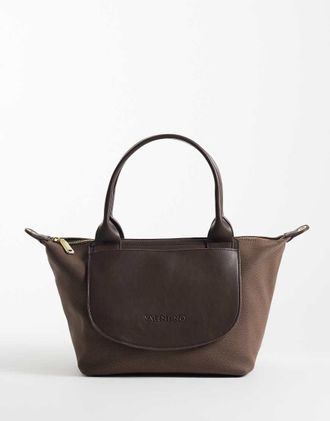 Valentino sac cabas en nylon couleur chocolat-Marron