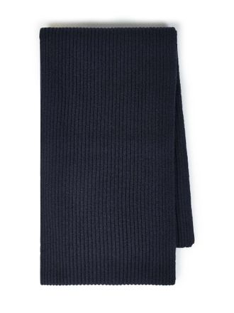Dolce & Gabbana Mens Scarf Ribbed Knit Blue Wool Scarfs