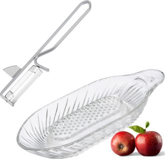 Westmark Apfelreibe und Sparschäler, 2-tlg. Set, Glas/Rostfreier Edelstahl/Stahl, Steel, Transparent/Silber, 115222E6