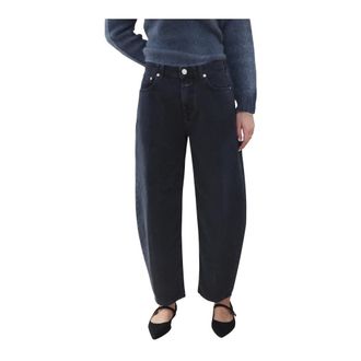 Closed Schwarze Barrel Fit Cropped Jeans - - Jeans - Damen - Blau - W26