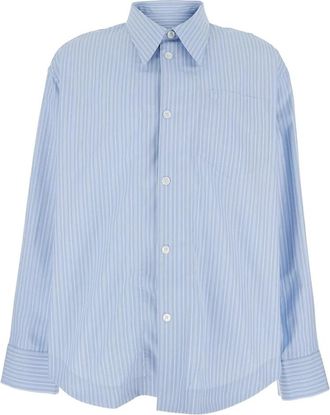 Ami Homme, Chemises, Bleu, Taille: XL Sharp Collar Ami De Coeur Wide Shirt
