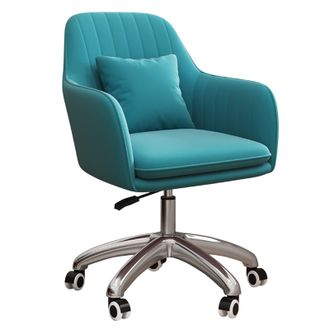 Generic Drehbarer Schreibtischstuhl Aus Samt - Ergonomisch Verstellbarer Arbeitsstuhl Mit 360&deg;-R&auml;dern for Das Heimb&uuml;ro Oder Den Schminktisch, Rosa/Wei&szlig;/Grau/B