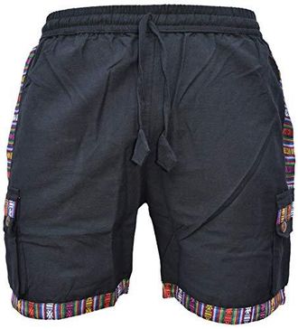 Gheri Short n&eacute;palais pour homme avec bords en coton - Noir - Large