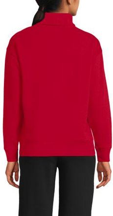 Lands End Serious Sweats Rollkragenpullover, Damen, Gr&ouml;&szlig;e:36-38 regular, Rot, Baumwoll-Mischung/Polyester-Mischung, by Lands End