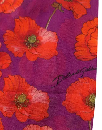 Dolce & Gabbana Floral Print Nylon Leggings - Purple