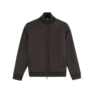 Fay Homme, Vestes, Brun, Taille: XL Giubbino Zip Ricamo