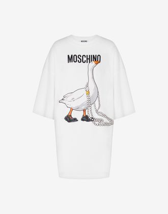 Moschino Robe en coton lourd de loie - Blanc