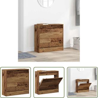 vidaXL vidaXL Schuhschrank mit Regal - Schuhschrank mit Regal Altholz 60 x 21 x 57 cm Holzwerkstoff