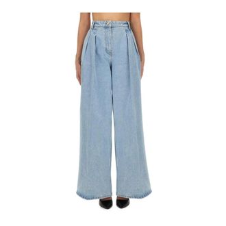 Nina Ricci Femme, Jeans, Bleu, Taille: 38 FR Pantalon en denim ample &agrave; plis