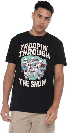 Star Wars Unisex-T-Shirt, Star Wars Retro-Stil, Troopin Through The Snow, Schwarz, Schwarz, 3XL