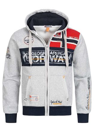 Geographical Norway Flyer Men - Hoodie herren mit Kapuze Zip Tasche Känguru Mann - Pullover Sweatshirt Warm Langarm - Hoody Männer Jungen Frühling Sommer Herbst Winter (H