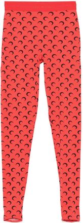 Marine Serre Leggings mit Mond-Print - Rot