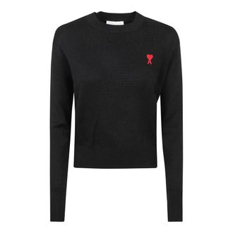 Ami Schwarzer Pullover Roter ADC Stil - - Knitwear - Damen - Schwarzk - S