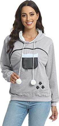 Generic Sweat à capuche avec poche pour animal de compagnie, confortable et confortable pour chat ou chien, avec poche et oreilles, parfait pour la maison et 