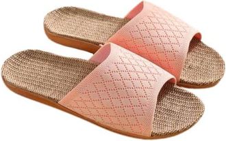 Hemobllo Pantoufles Femme Lin Respirant Antidérapantes et Légères Chaussures Durables pour Intérieur Confort Flexible Printemps été Design Naturel et Simple