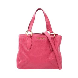 Miu Miu Pre-owned Vitello Caribu 2way handbag - - Pre-owned - Damen - Rosa - ONE SIZE