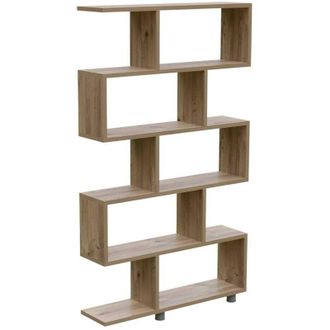 Dmora B&uuml;cherregal Hamal, B&uuml;roregal, Mobiler Buchhalter, B&uuml;cherbrett, 90x20h156 cm, Eiche, mit verst&auml;rkter Verpackung - Dmora