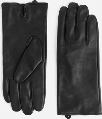 Arket Gef&uuml;tterte Lederhandschuhe -Schwarz