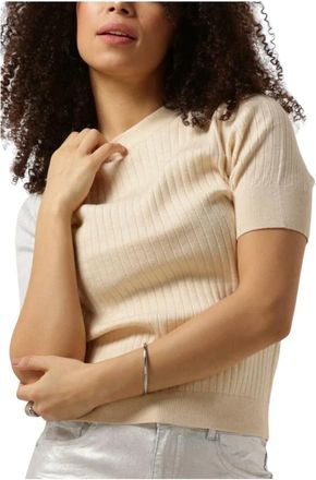 Object Sommer Strick T-shirt - - Knitwear - Damen - Beige - XL