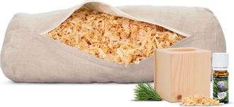 Zirbelino ZirbenNackenrolle mit ZirbenW&uuml;rfel-Set - 16x40cm - luftgetrocknetes Zirbenholz