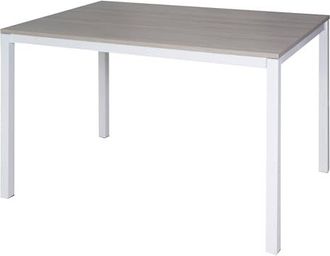 Dmora Ausziehbarer Tisch aus lackiertem Metall und Laminatplatte, braune Farbe, 130 x 76 x 85 cm