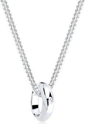 DIAMORE Elli DIAMONDS Collier Femmes Cercle Anneau Pendentif avec Diamant (0.005 ct) en Argent Sterling 925
