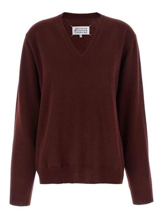 Maison Margiela Pull Col Rond - Rouge Brun