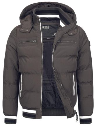 Indicode Herren Marlon Steppjacke in Daunenjacken-Optik | Winterjacke Übergangsjacke Raven, XXL