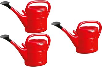 Kova&T 3X Gießkanne 10L ROT + 1x BILDMAGNET! Blumenkanne Kunststoff für groß & klein Garten & Zimmerpflanzen Gießkannen Gieskanne Gieskannen Giesskanne 10 L 