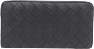 Bottega Veneta Portefeuille long en cuir de veau Pre-owned - Femme - Pre-owned - Noir - Taille: ONE Size
