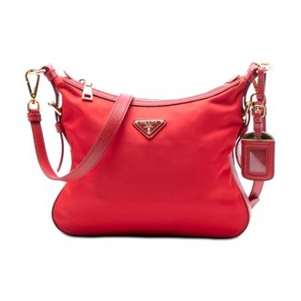 Prada Sac bandouli&egrave;re pr&eacute;-propri&eacute;t&eacute; en nylon - Femme - Pre-owned - Rouge - Taille: ONE Size