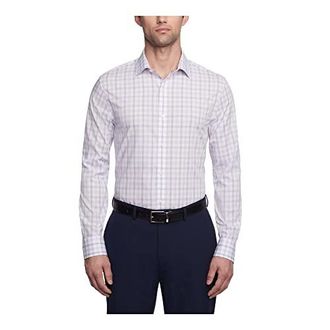 Tommy Hilfiger Chemise habill&eacute;e en serg&eacute; stretch coupe r&eacute;guli&egrave;re pour homme, Bleu ciel, 38 cm Cou 86 cm- 89 cm Manche
