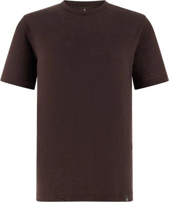 Boggi Milano Homme, Tops, Brun, Taille: M T-Shirt en Jersey de Lin Stretch