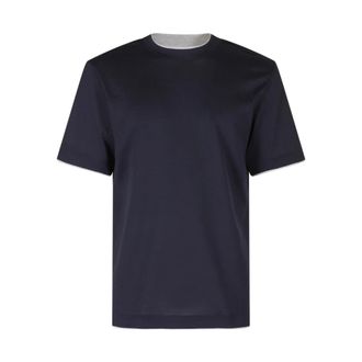 Eleventy Rundhals-T-Shirt - - Tops - Herren - Blau - 2XL