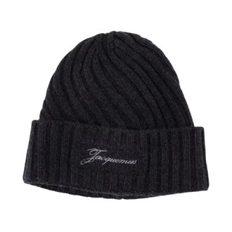 Jacquemus Kaschmir Graue Beanie M&uuml;tze - - Accessories - unisex - Grau - ONE SIZE