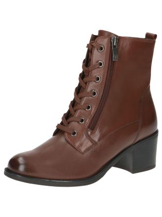 Caprice Damen Stiefeletten mit Absatz aus Leder mit Rei&szlig;verschluss, Braun (Cognac Nappa), 38 EU
