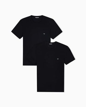 Emporio Armani Core Logoband 2-Pack Lot de 2 t-Shirts &agrave; col Rond, Noir/Noir, XXL Homme