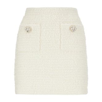 Self Portrait Textured Minirock aus Strick - - Skirts - Damen - Wei&szlig; - L