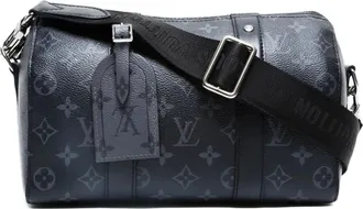Louis Vuitton sac de voyage City Keepall à monogramme Éclipse (2021-2025) - Noir