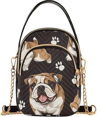 Mnsruu Sac à bandoulière pour femme, motif bouledogue, sac à dos, sac à main, petit sac à bandoulière avec sangle réglable