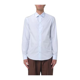 Emporio Armani Chemise Classique en Coton - Homme - Chemises - Bleu - Taille: S