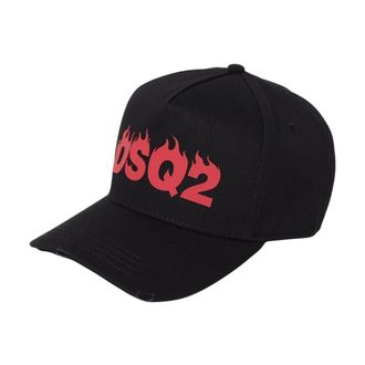 Dsquared2 Homme, Accessoires, Noir, Taille: ONE Size Casquette avec logo flammes