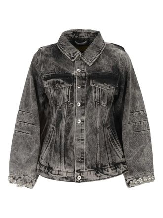 Marques Almeida veste en jean &agrave; ornements en cristal - Gris