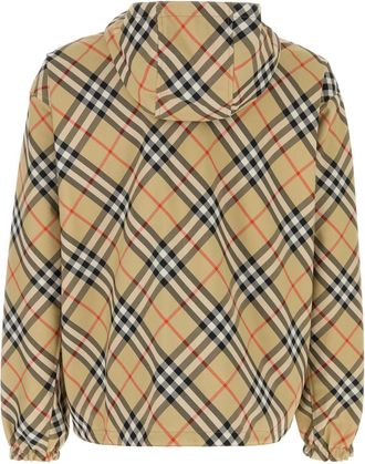 Burberry Mens Reversible Check Jacket Beige Polyester