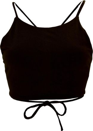 Guru Shop Goa Psytrance Bikini Top, Boho Top, Pixi Top, Yogatop, Bindetop - Schwarz, Damen, Baumwolle, Size:S/M