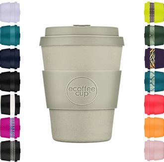 Ecoffee Cup 8oz 240ml Ecoffee Cup Wiederverwendbare umweltfreundliche 100% pflanzliche Kaffeetasse mit Silikondeckel und Hülle - Melaminfreie und biologisch abbau